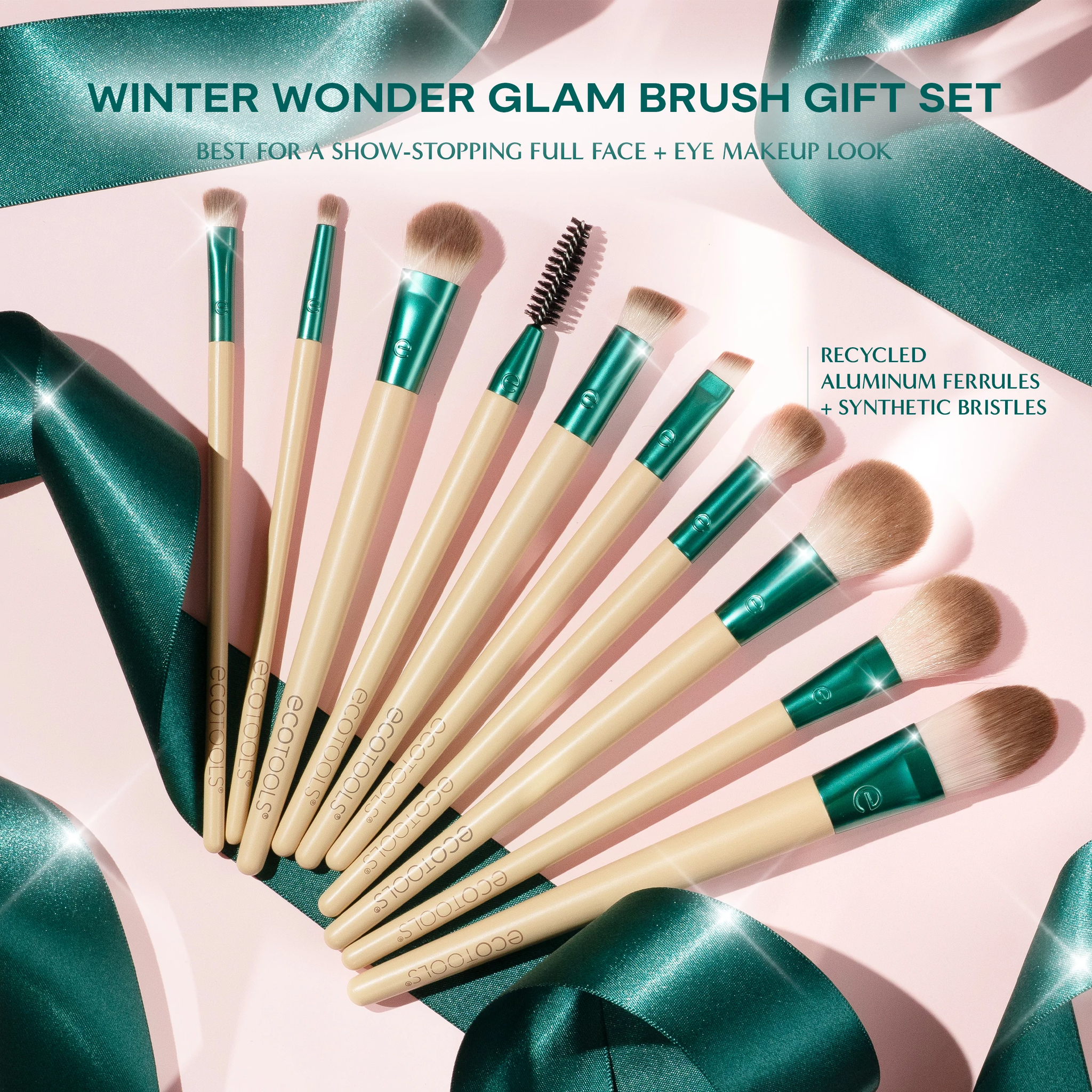 EcoTools Winter Wonder Glam Brush Kit, 10 Piece Limited Edition Gift ...
