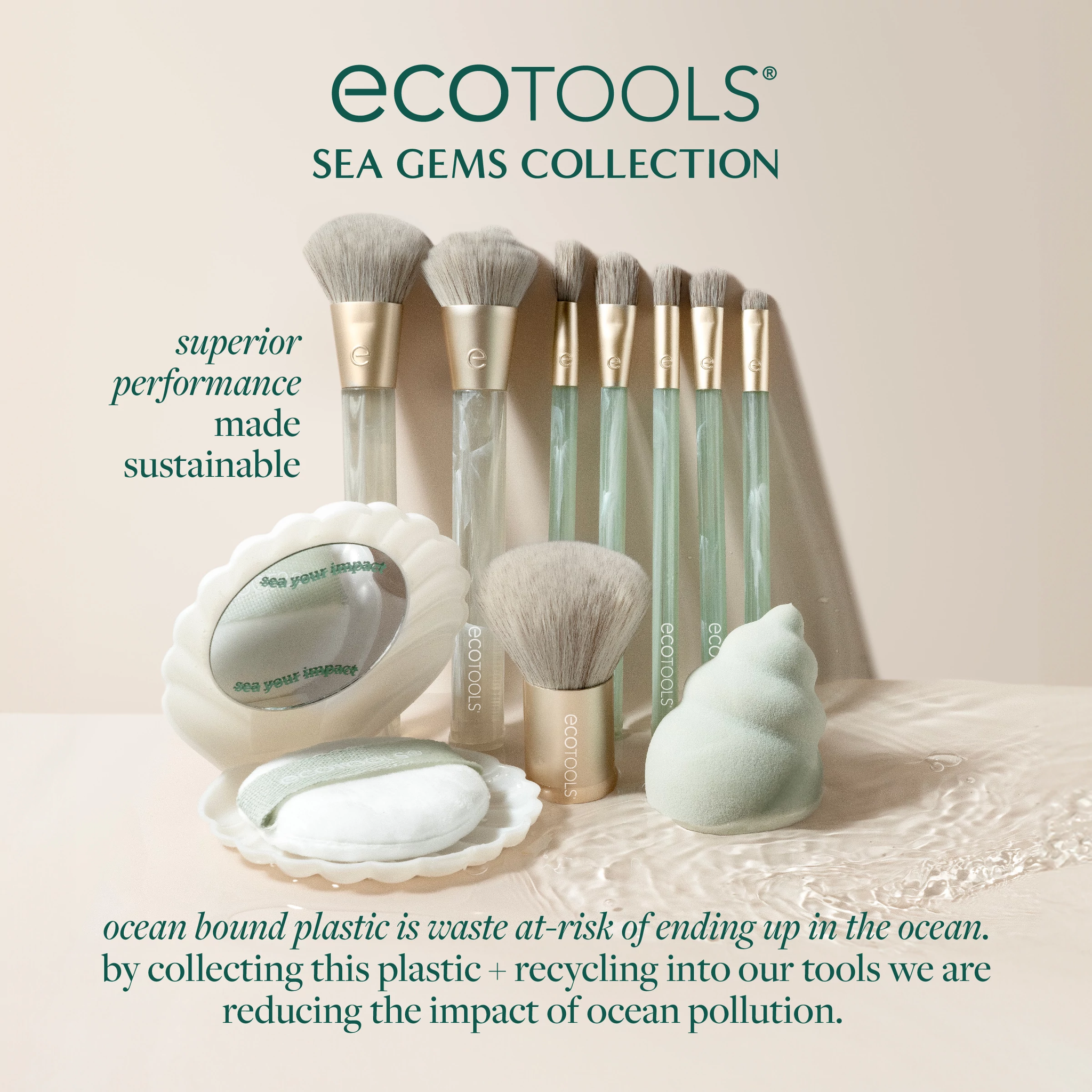 EcoTools Sea Gems Pearl Powder Puff + Case, 2 Piece Set – EcoTools Beauty