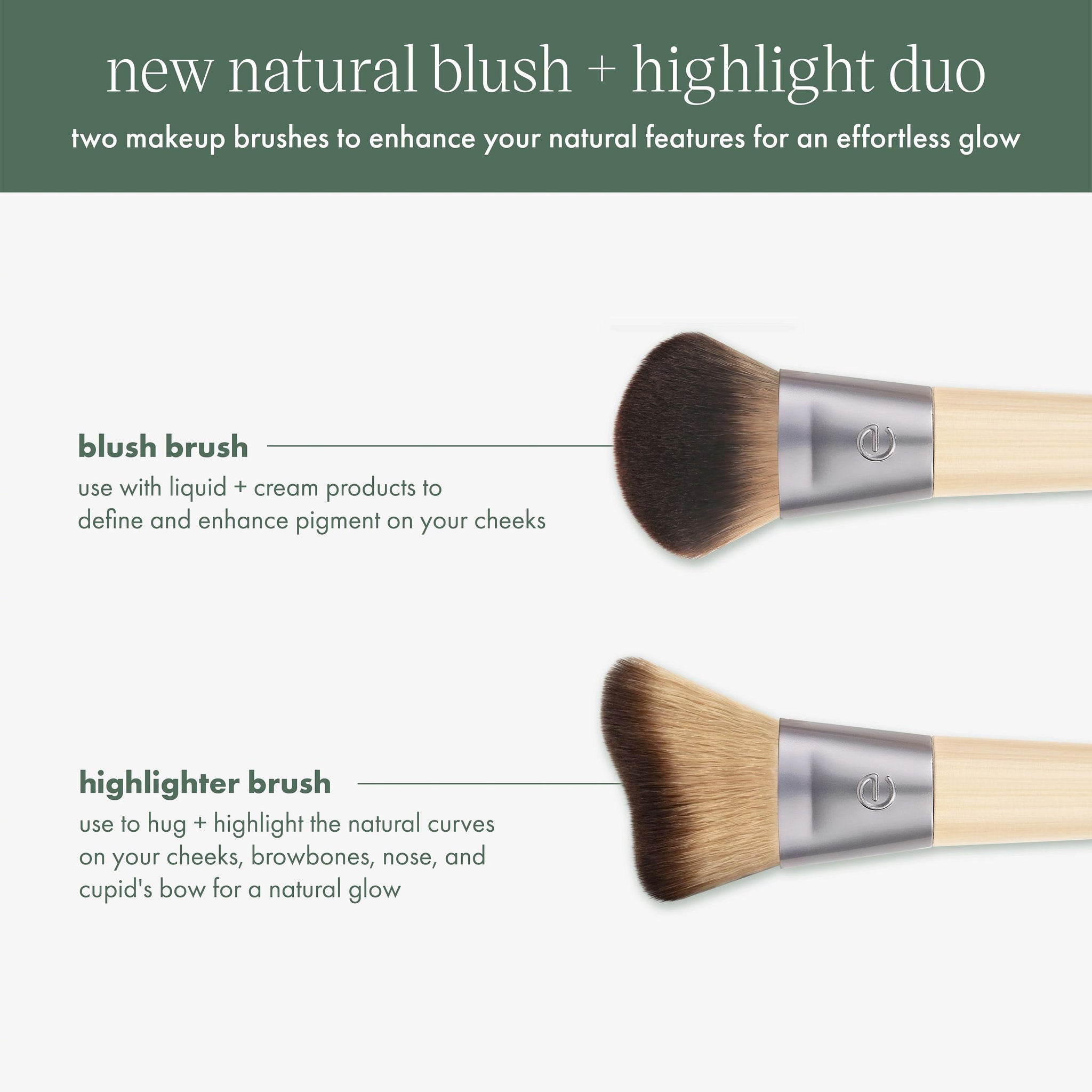 EcoTools New Natural Blush & Highlight Duo, Face Makeup Brushes For ...