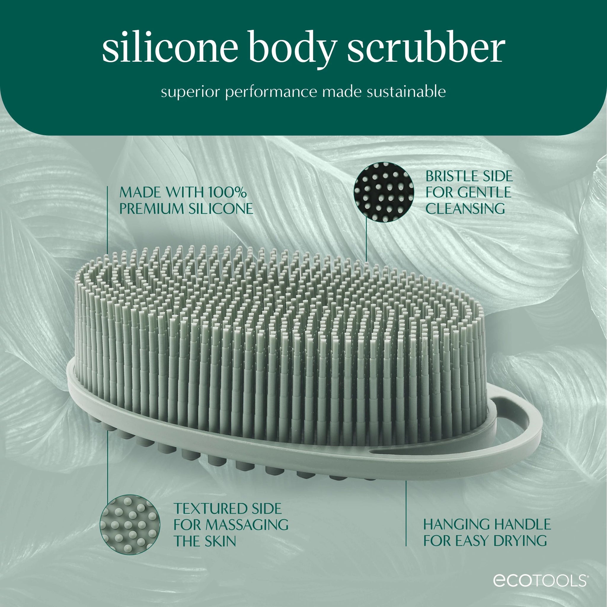 EcoTools Silicone Body Scrubber, For Gentle Cleansing & Exfoliating, 2 ...