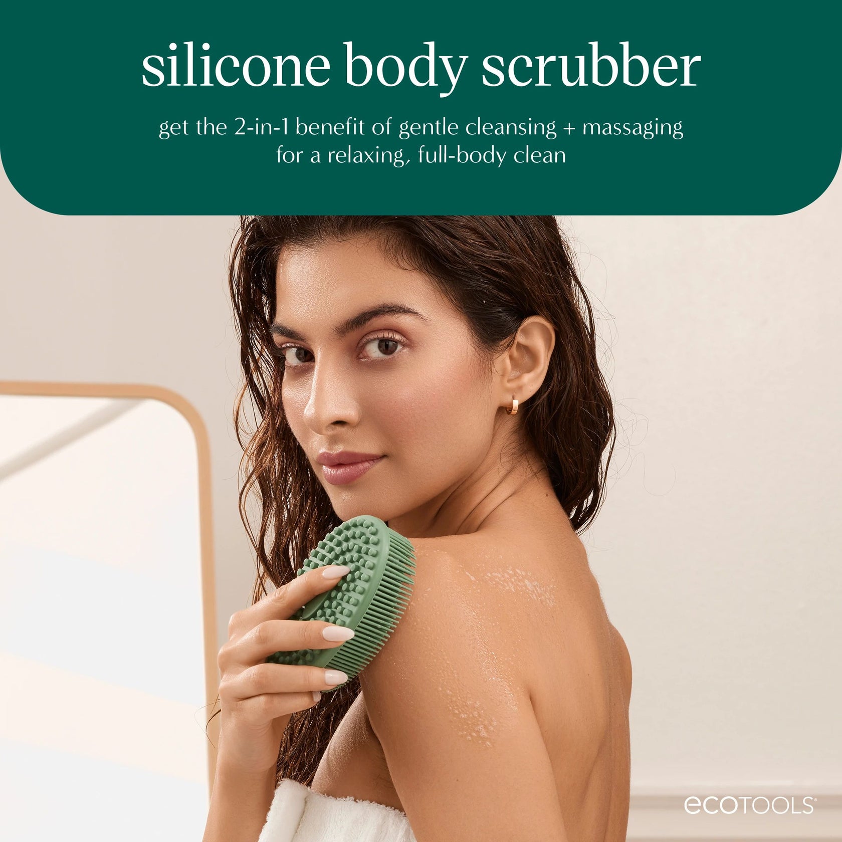 EcoTools Silicone Body Scrubber, For Gentle Cleansing & Exfoliating, 2 ...