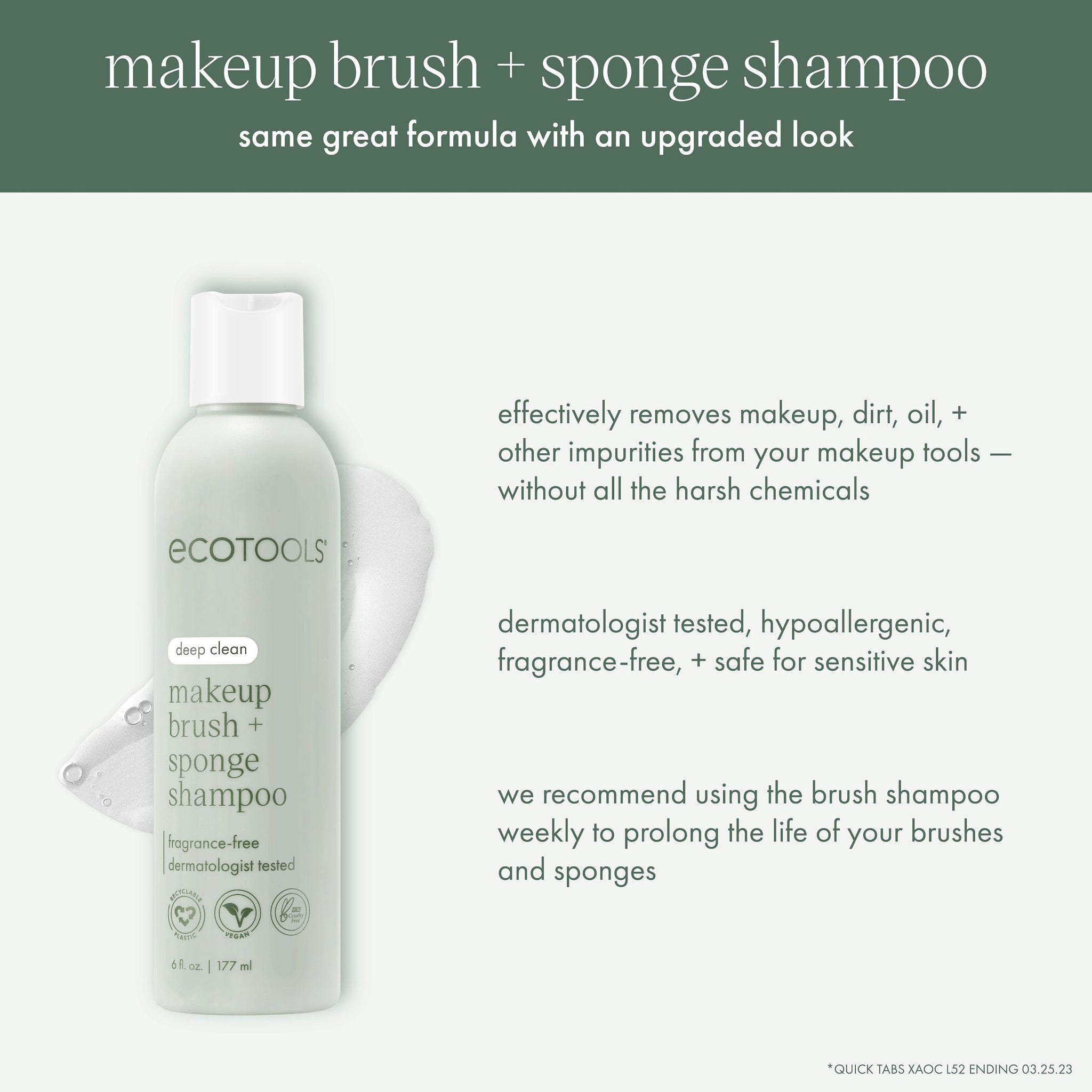EcoTools Makeup Brush and Sponge Shampoo, Removes Makeup, Dirt ...