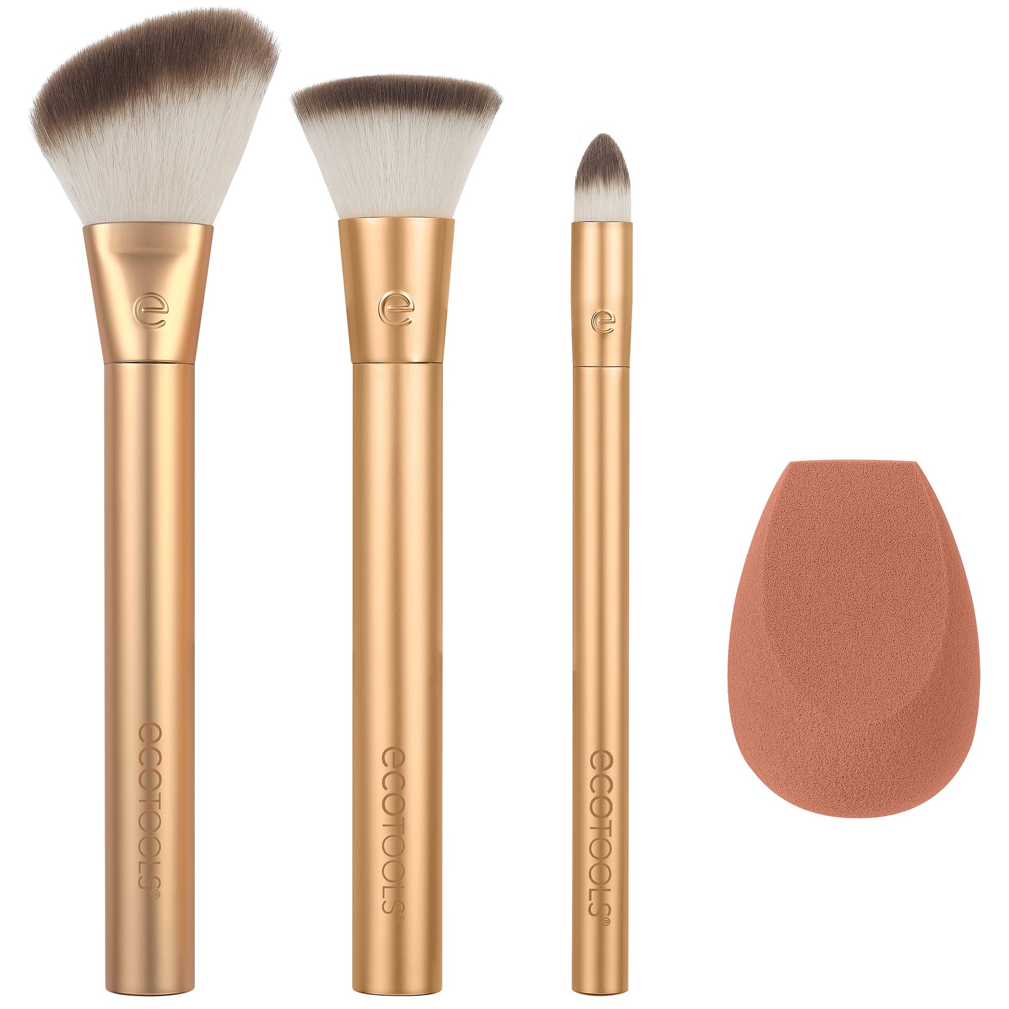 EcoTools Precious Metals Face Blend & Sculpt Set, Makeup Brush Kit ...
