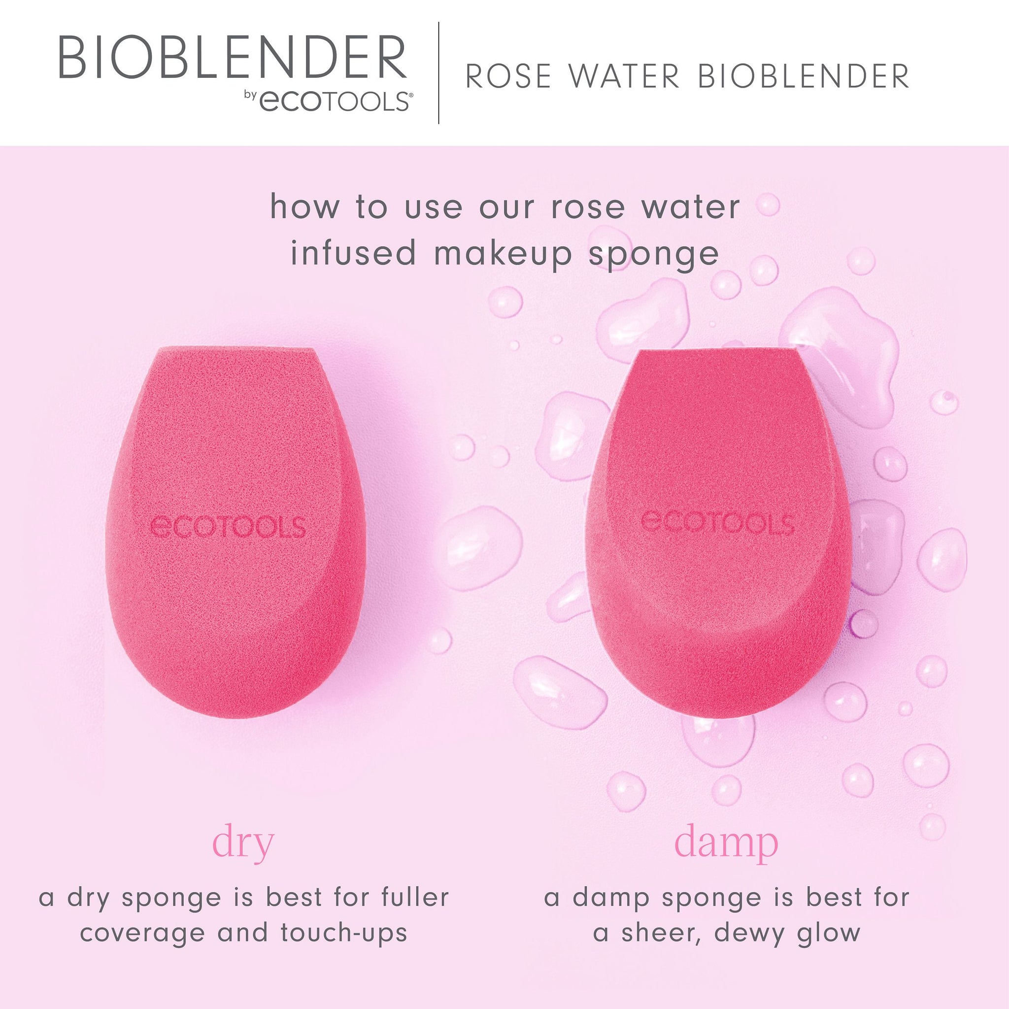EcoTools Rose Water Bioblender, Compostable Makeup Sponge, For ...