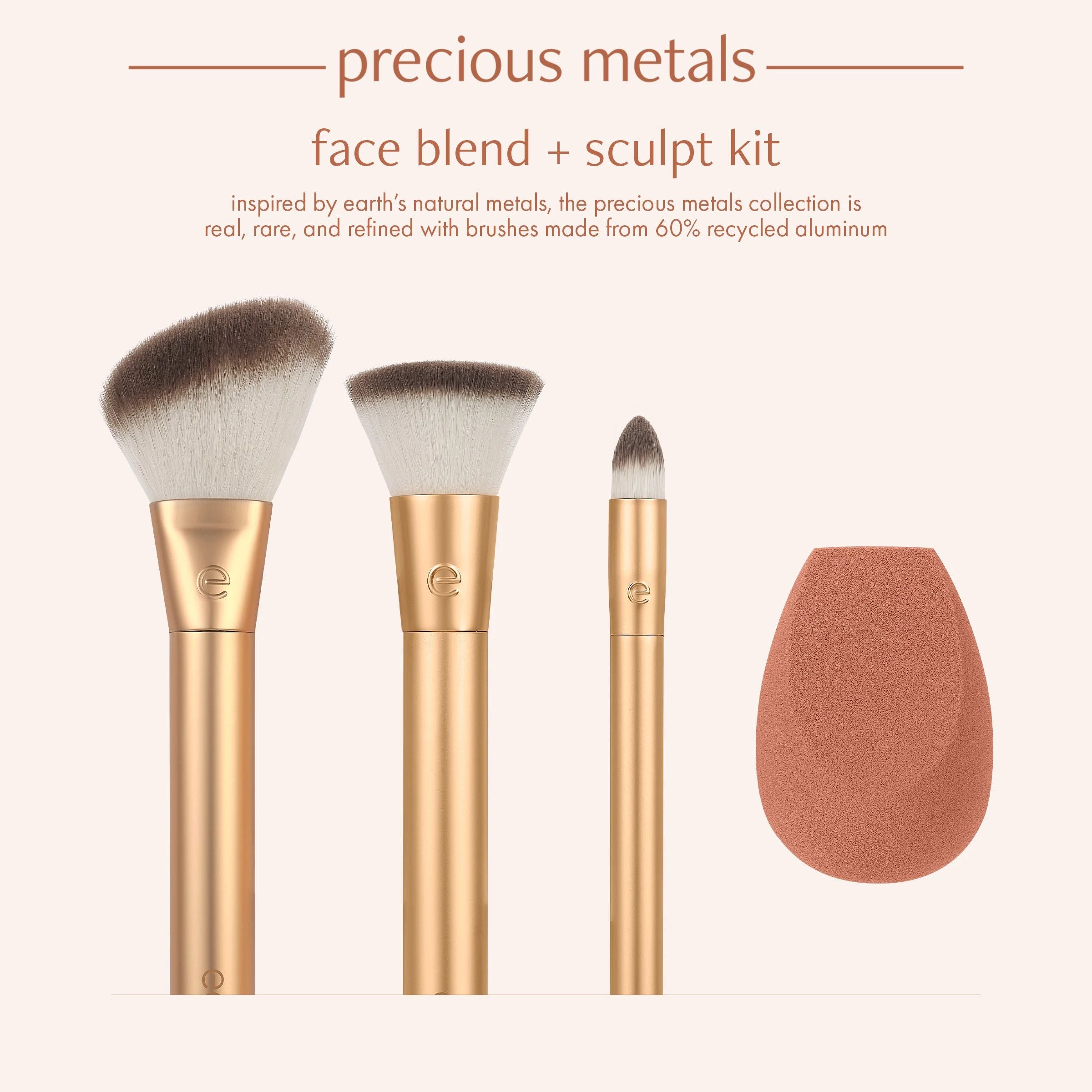 EcoTools Precious Metals Face Blend & Sculpt Set, Makeup Brush Kit ...
