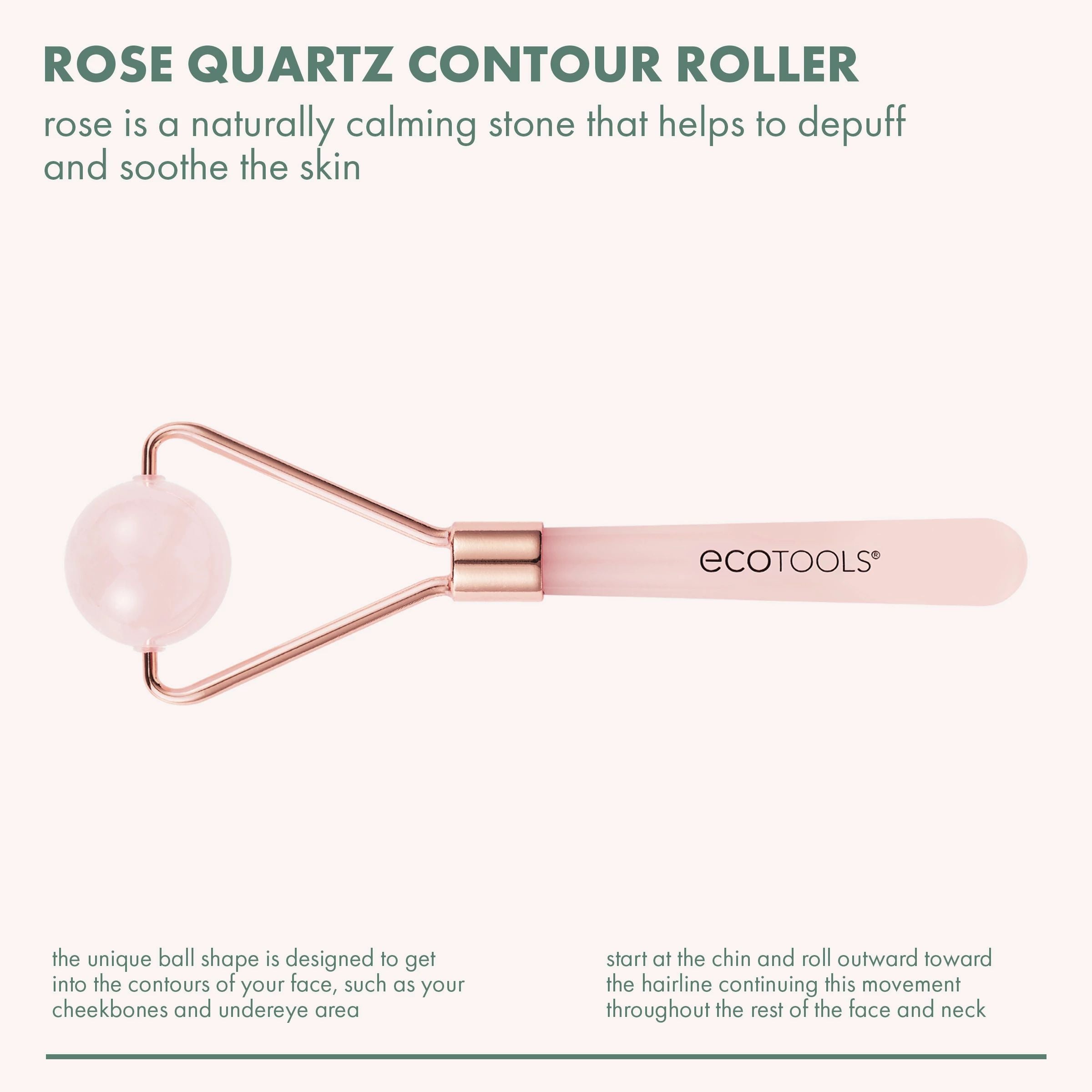 EcoTools Rose Quartz Contour Roller, Skincare & Sculpting Tool, Facial ...