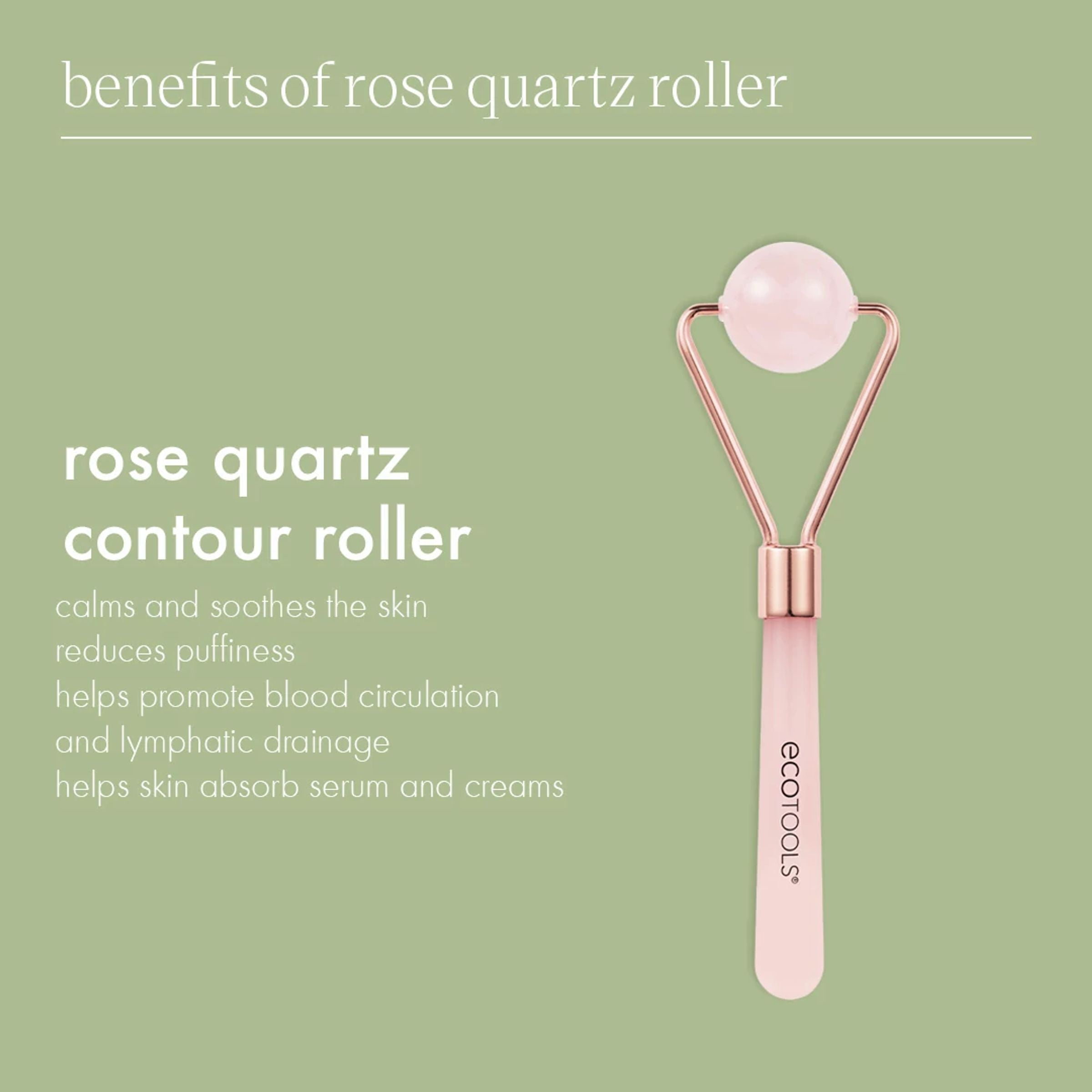 EcoTools Rose Quartz Contour Roller, Skincare & Sculpting Tool, Facial ...