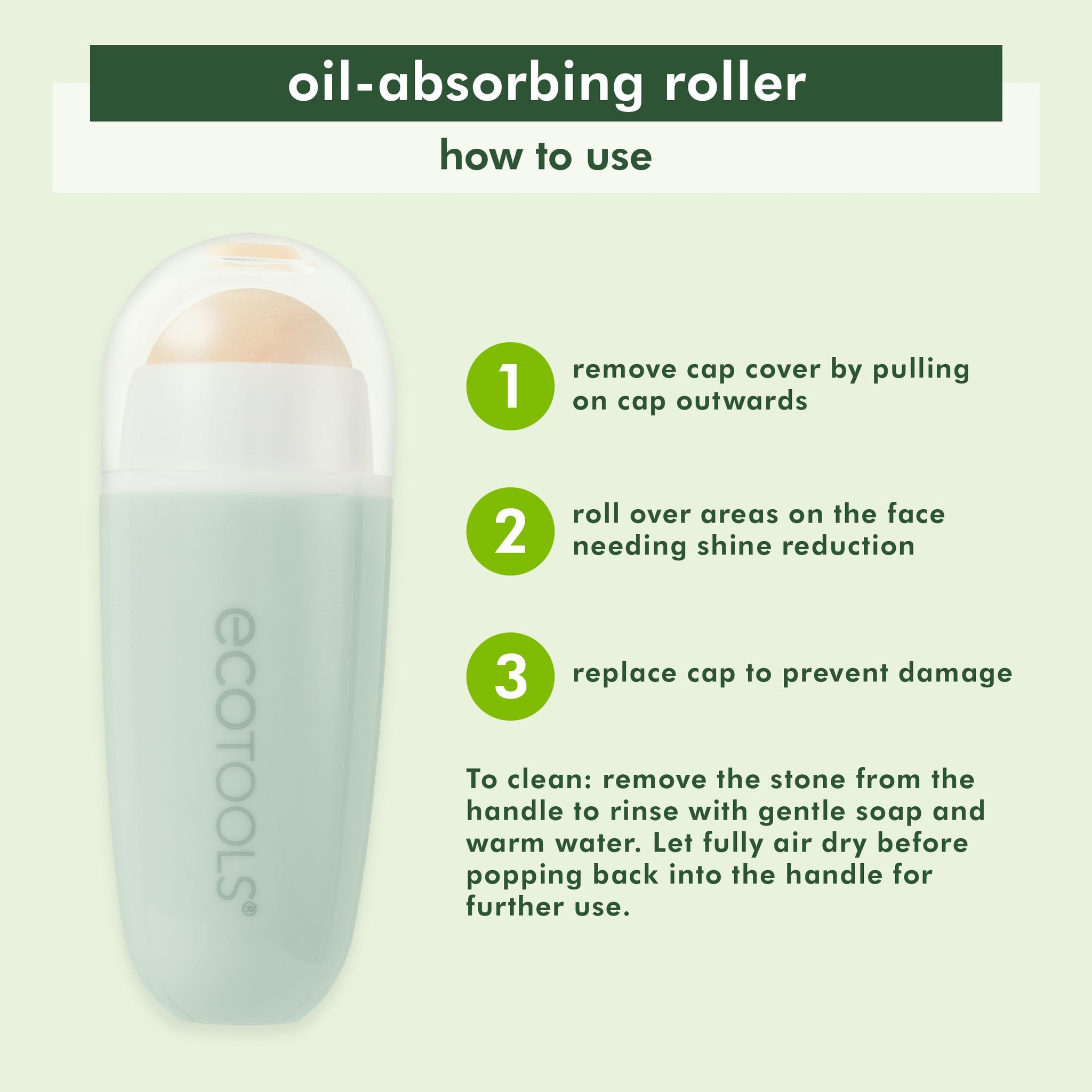 EcoTools Reusable Shine Control Oil Absorbing Facial Roller, Oil ...