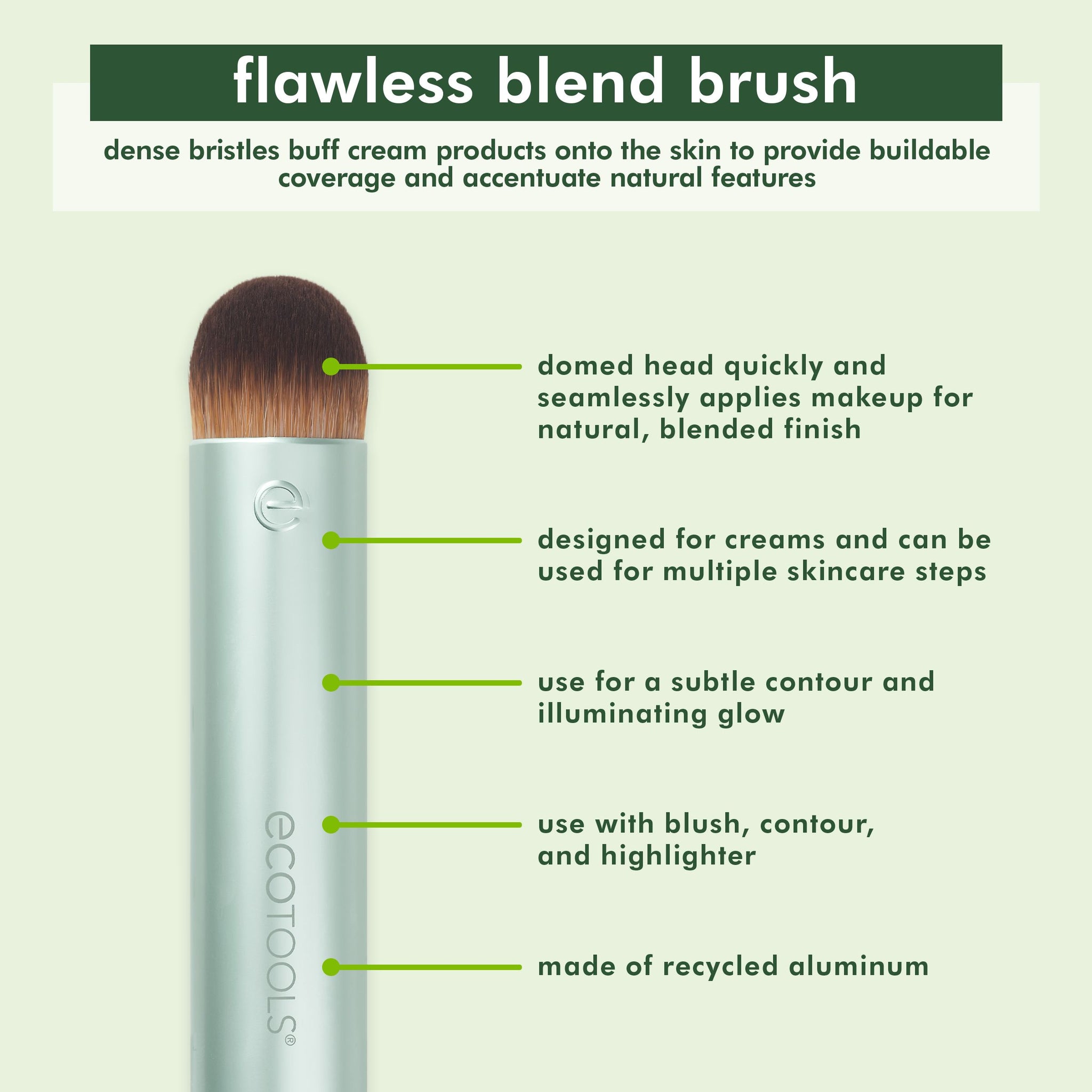 EcoTools Flawless Blending Contour Makeup Brush, For Cream Contour ...