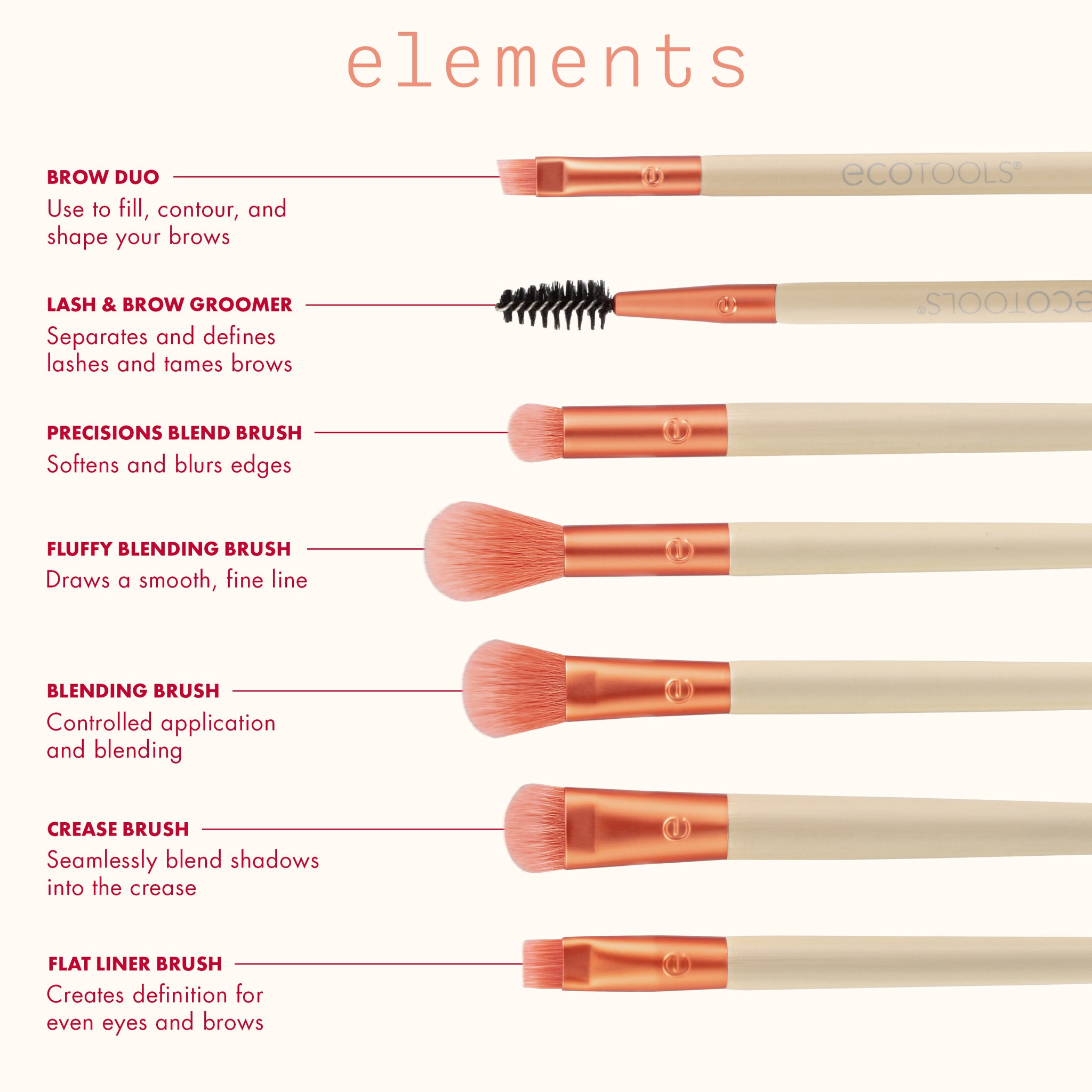 Elements Fiery Eyes Eye Makeup Brush Kit – EcoTools Beauty